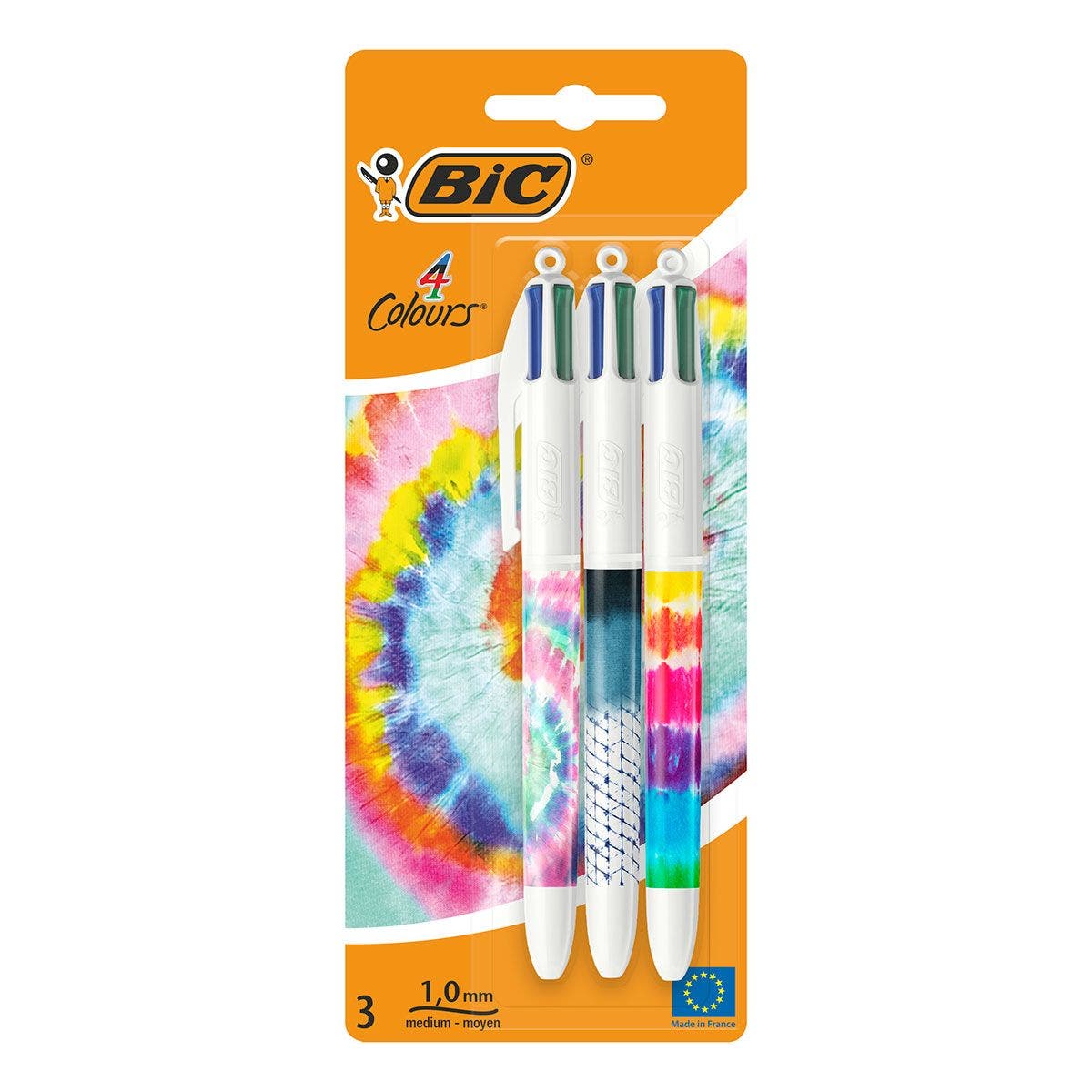 BIC 4 Couleurs Décors Stylos-bille Série Tie & Dye BIC