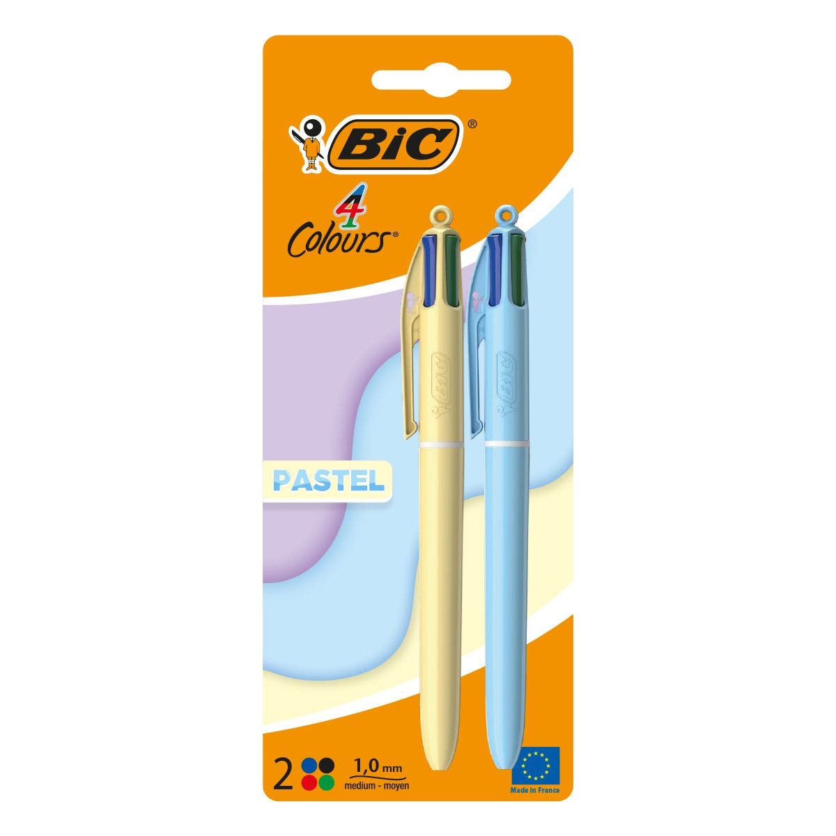 BIC 4 Couleurs Pastel Stylo-Bille Pointe Moyenne (1,0 mm) - Couleurs ...