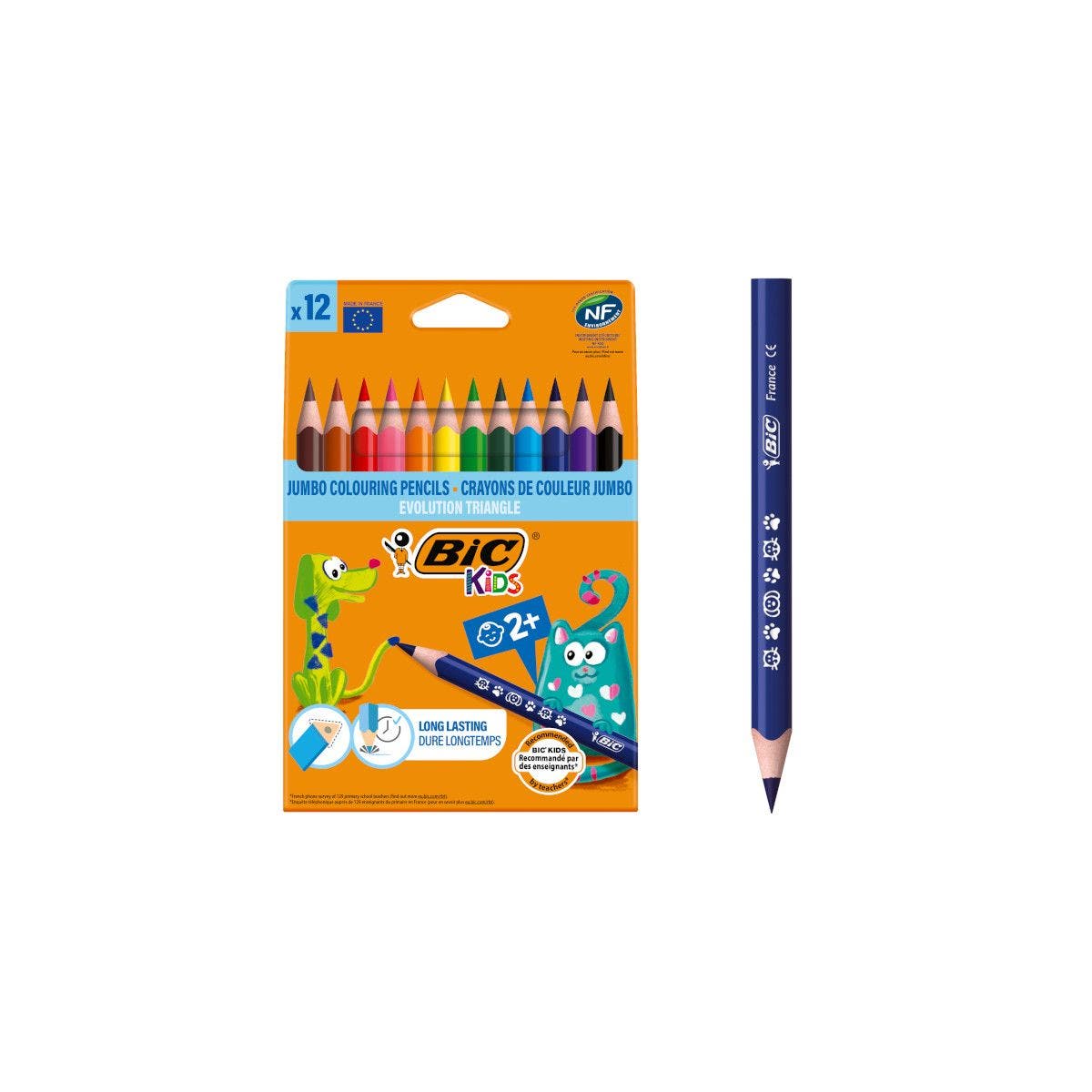 BIC Kids Evolution Triangle Crayons de Couleur Triangulaires - Couleurs ...