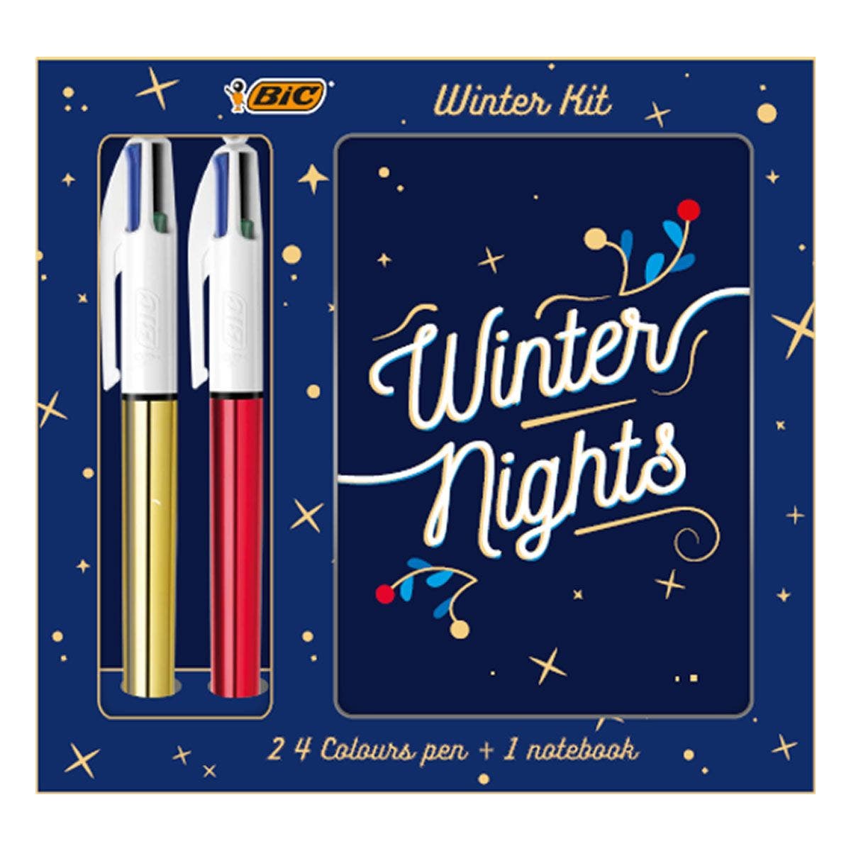 BIC Kit Winter Nights : Stylos-Bille 4 Couleurs Shine BIC