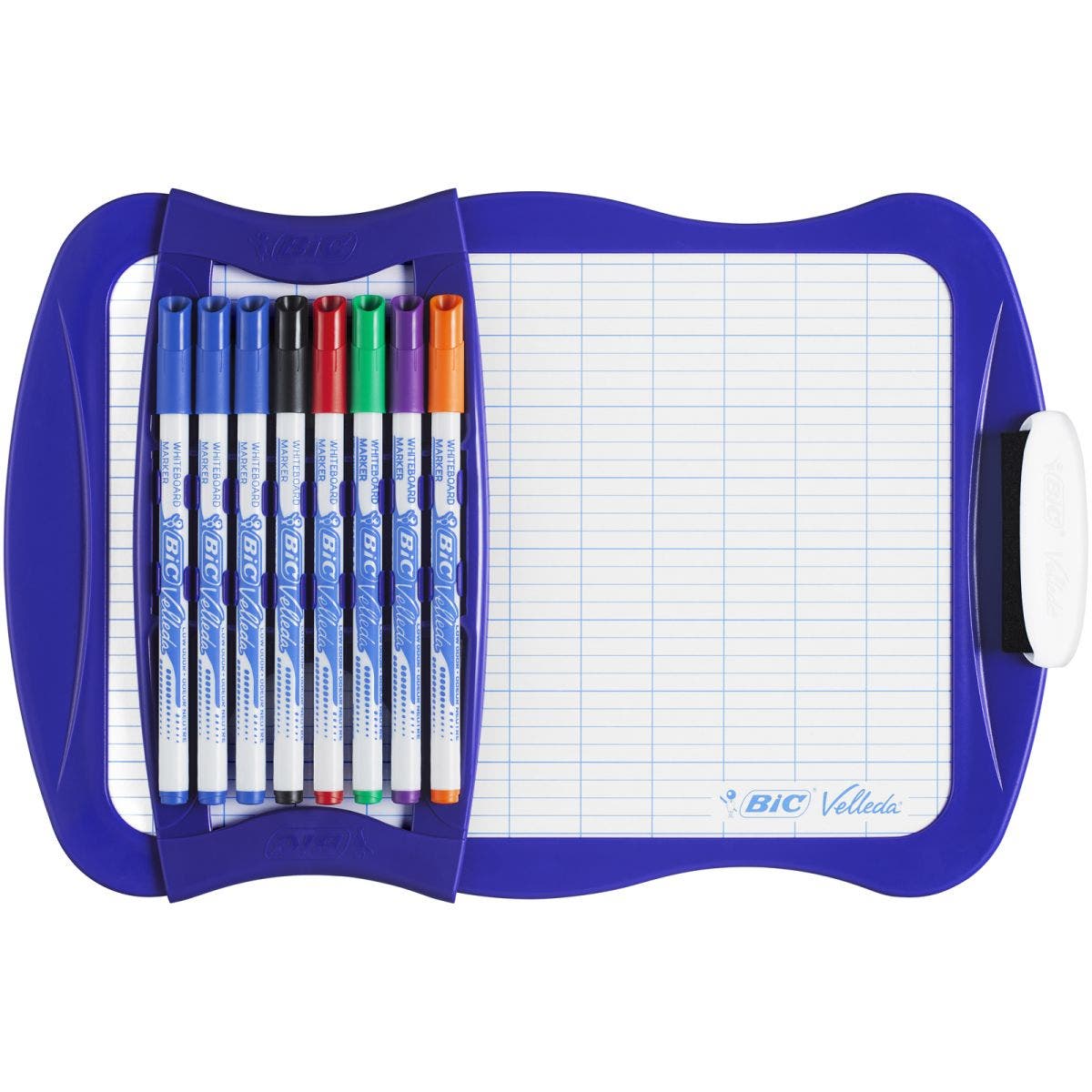 BIC Velleda Double-Sided Dry Erase Board (21 x 31 cm) with 8 Whiteboard ...
