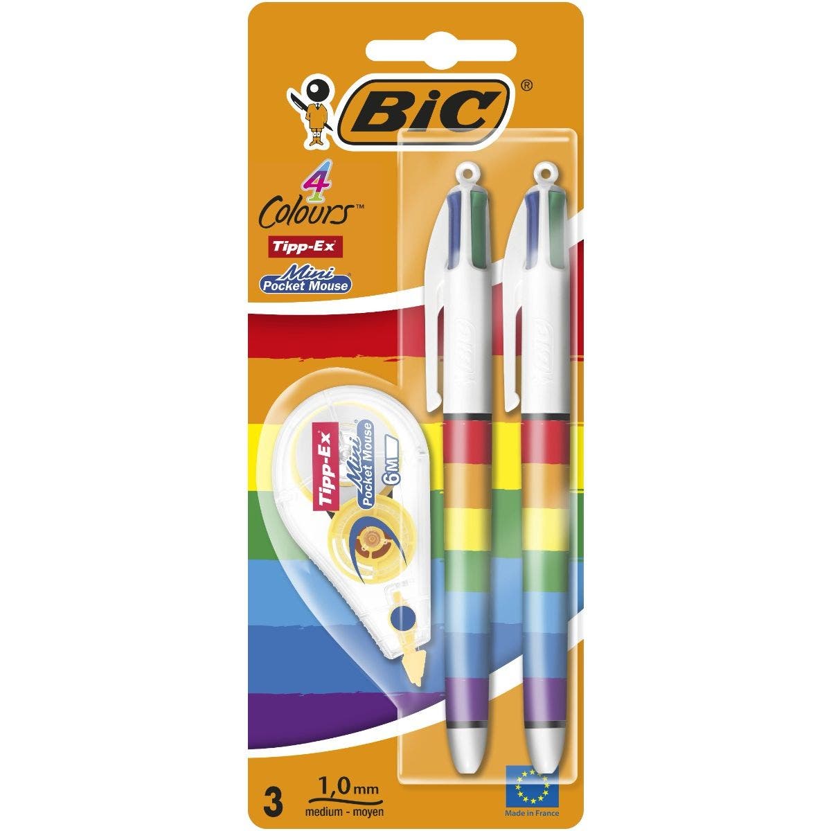 BIC 4 Couleurs Arc-en-ciel et Tipp-Ex Mini Pocket Mouse version ...