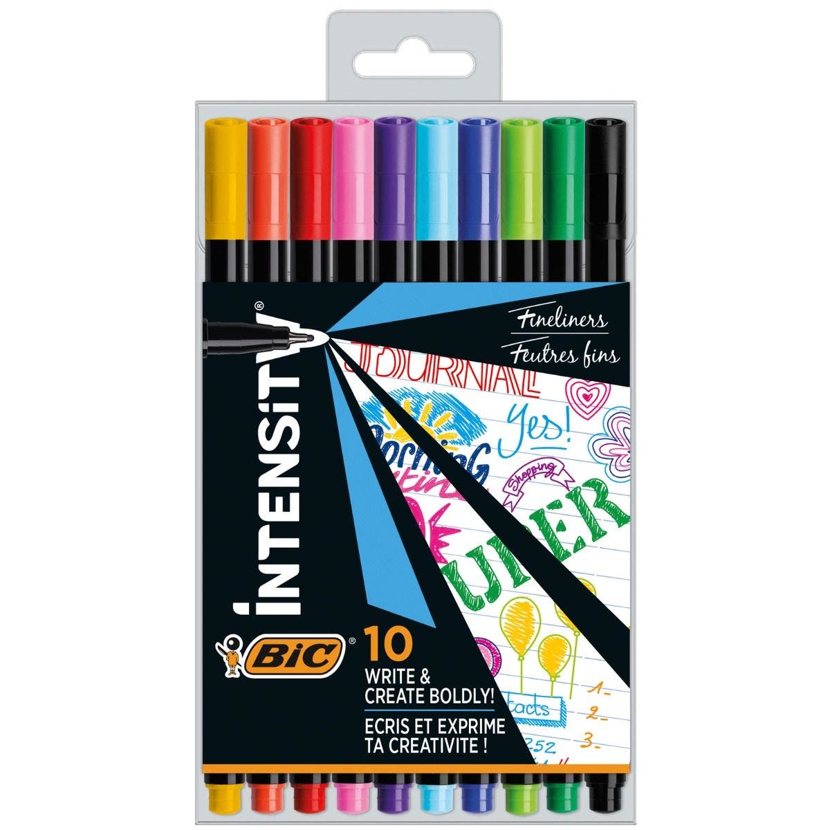 BIC Intensity Stylo Feutre d'écriture Pointe Fine, Blister de 10 BIC