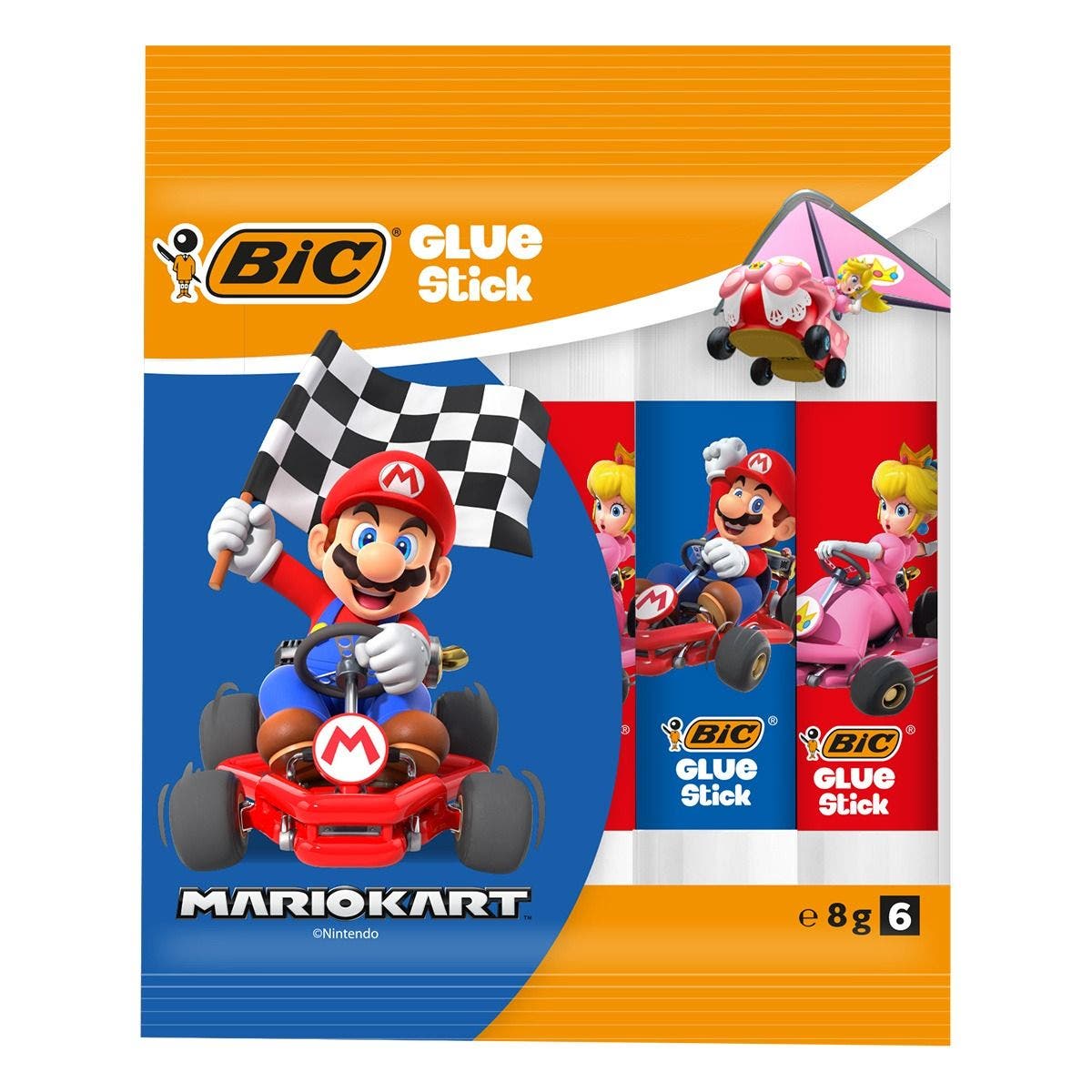 BIC Mario Kart ECOlutions Bâtons de Colle Blanche 8g - Décors Assortis ...