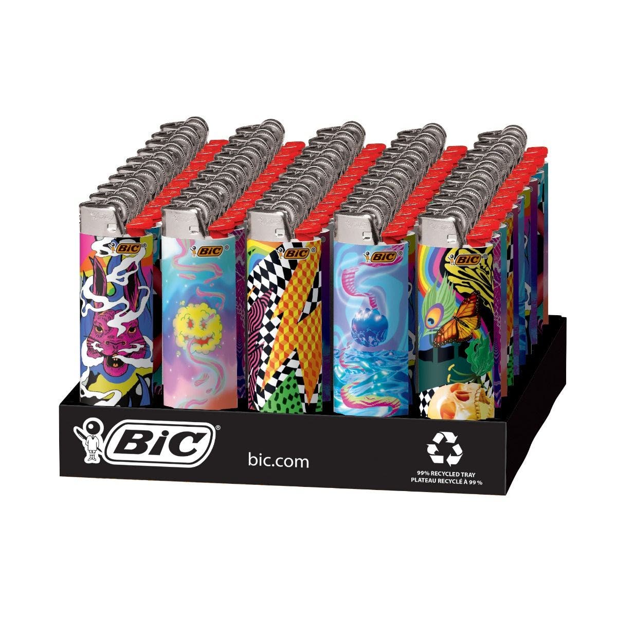 BIC Prismatic Lighters, Assorted, 50-Count Tray - BIC
