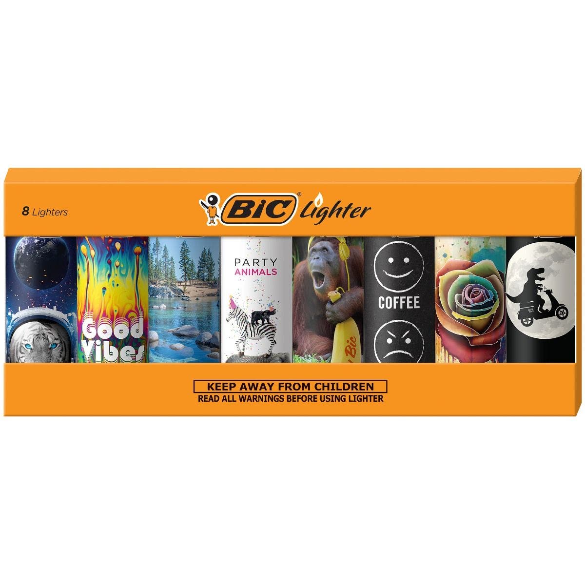 BIC Maxi Pocket Lighter, Special Edition Favorites Series, 8 Count Pack ...