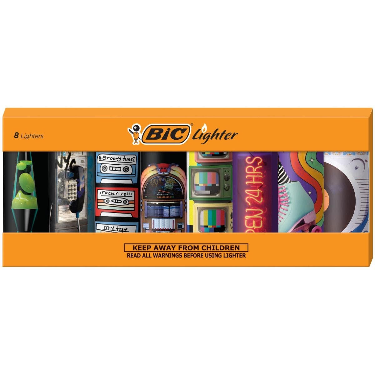 BIC Special Edition Nostalgia Series Pocket Lighters, Assorted 8-Pack - BIC