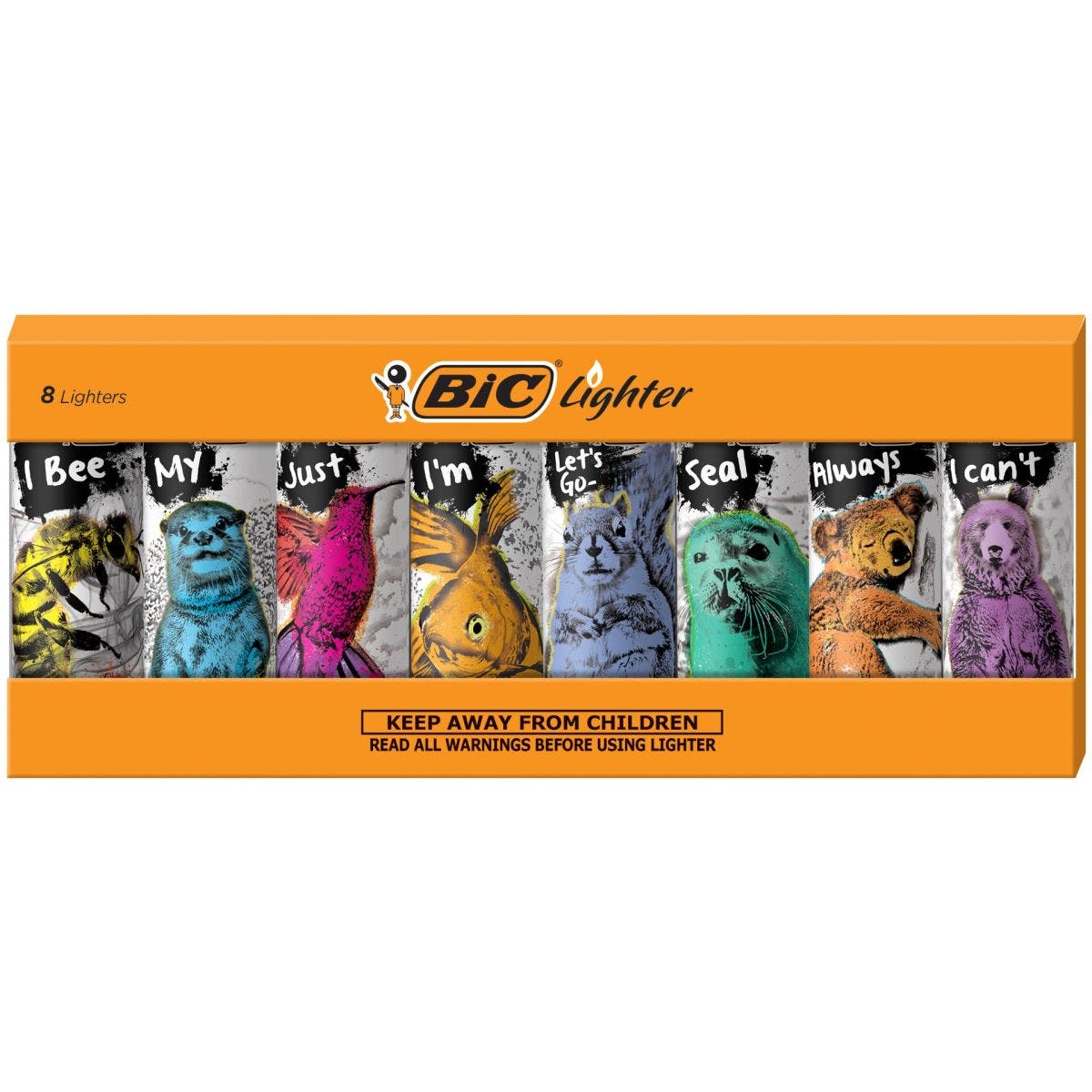 BIC Special Edition Party Animal Series Pocket Lighters, Assorted 8 ...