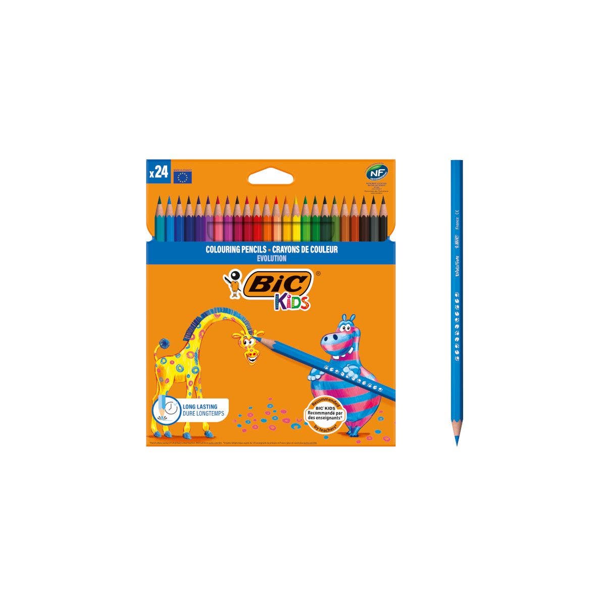 BIC Kids Evolution Crayons de Couleur en Résine Synthétique sans Bois ...